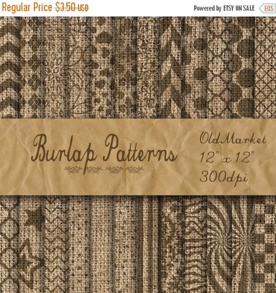 SALE Burlap Digital Paper Burlap Patterned by OldMarket on Etsy