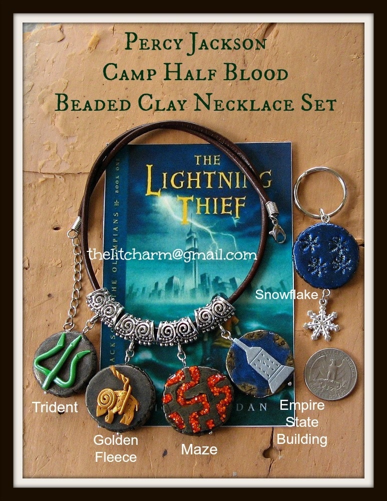 Camp Half Blood Necklace SET with Reversible Polymer Clay