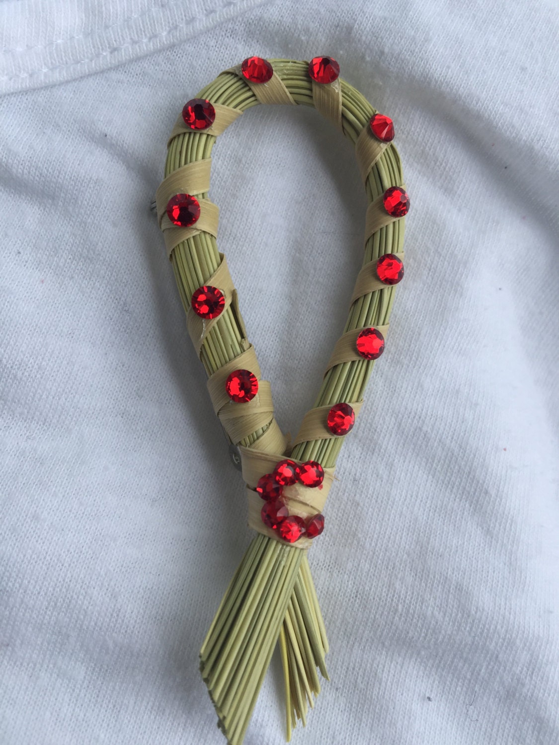 Sweetgrass RED RIBBON Pin/Brooch for Carl