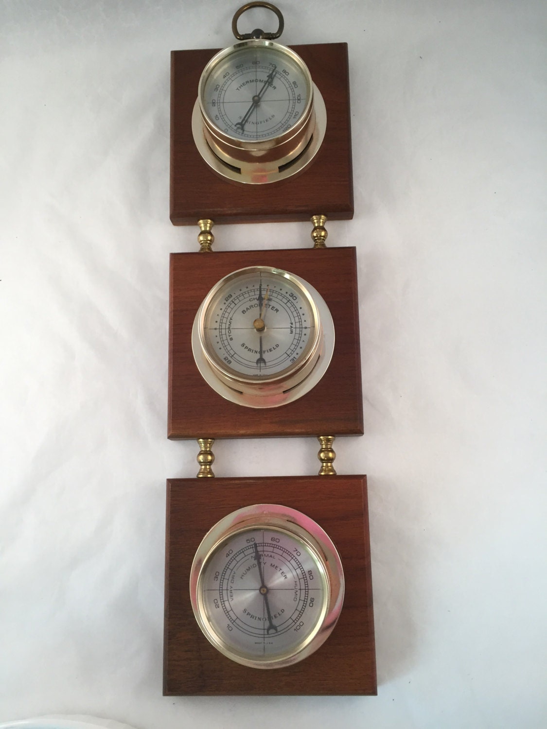 3 Gauge Weather Station Springfield Instrument Thermometer