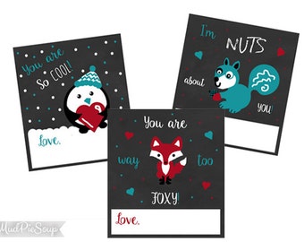 Fox valentine card | Etsy