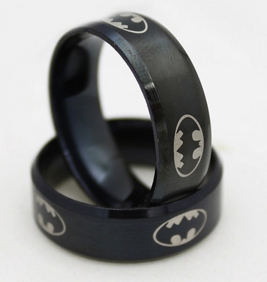 Batman Ring Batman Wedding Ring Superhero Ring by KingsfieldInn