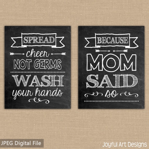 Bathroom Chalkboard Sign. Bathroom Decor Spread Cheer Not