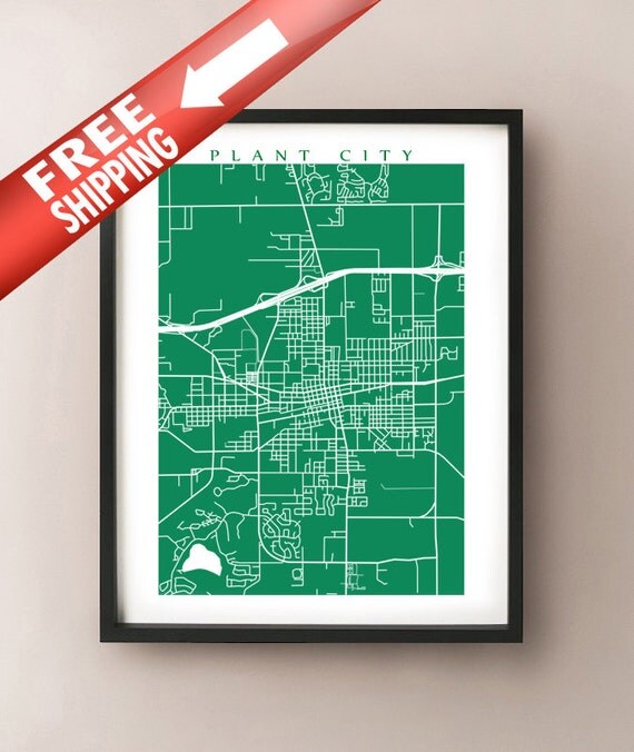 Plant City Map Print Florida Poster