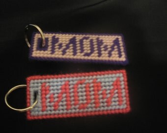 Plastic Canvas Paw Print Keychain