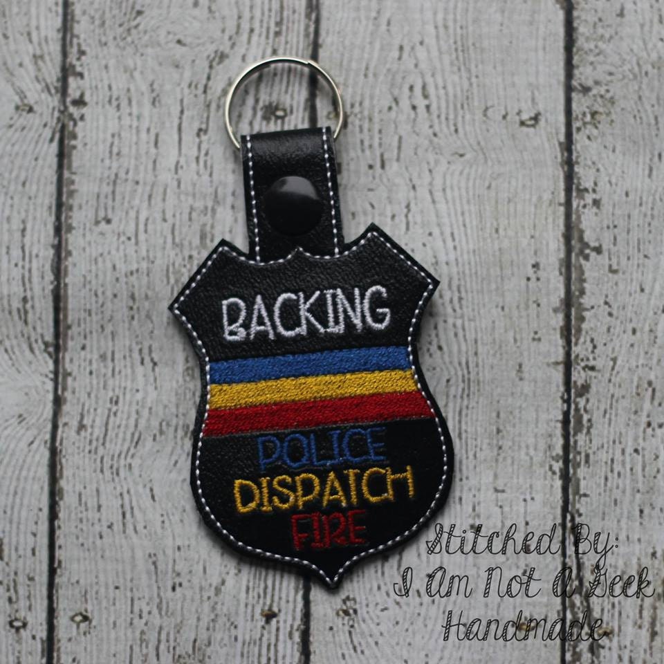 Backing Police Dispatch Fire Badge Cop Law Enforcement