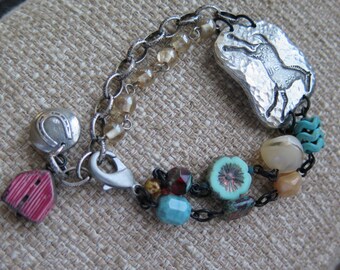 Red Rodeo Bracelet Country Western Jewelry Cowgirl Bracelet