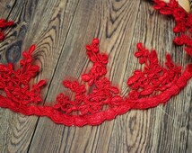 Unique red lace trim related items | Etsy