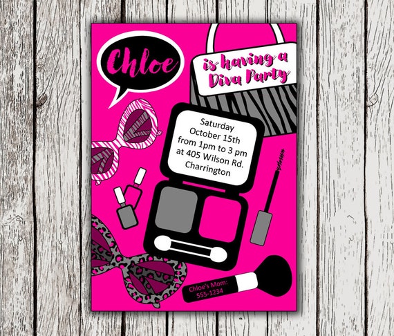Printable Diva Invitations