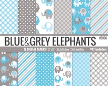 Popular items for blue gray elephant on Etsy