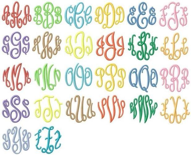 POPULAR FONTS for 3 initial MONOGRAMS by PolkaToTBedding on Etsy