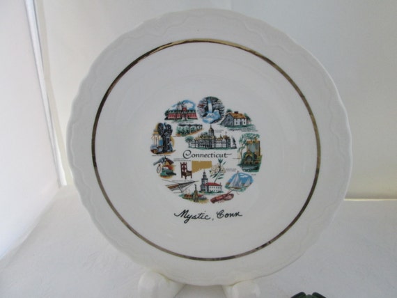 Mystic Connecticut Souvenir Plate City Plate State Plate