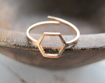 Unique hexagon ring related items | Etsy