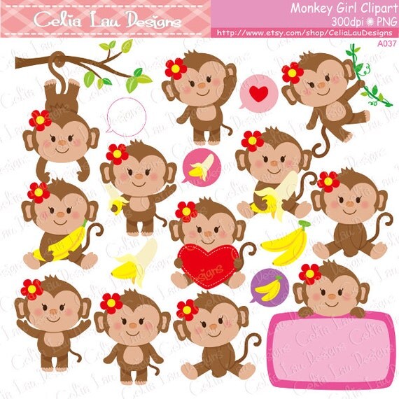 Monkey Girl Clipart Cute Monkey Girl Clipart
