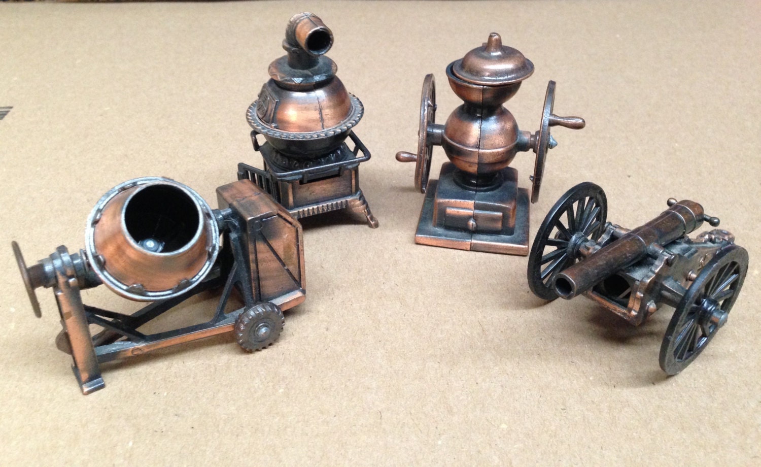 COPPER MINIATURES is a 4 Piece Set of Copper Colored Pencil Sharpeners ...