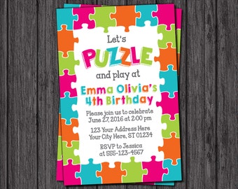 Puzzle invitation | Etsy