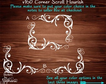 Unique scroll vinyl decal related items | Etsy