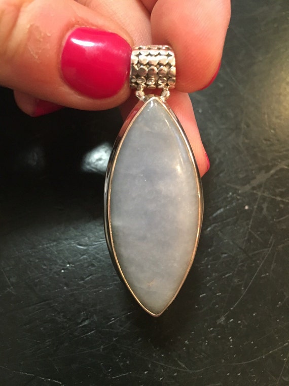 Angelite Pendant Angelite Anhydrite Necklace by NewMoonBeginnings