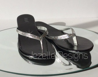 Rhinestone sandals | Etsy