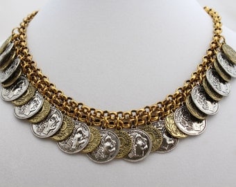 Gypsy Jewelry Gypsy Necklace Gypsy Coin Necklace Gold GYPSY