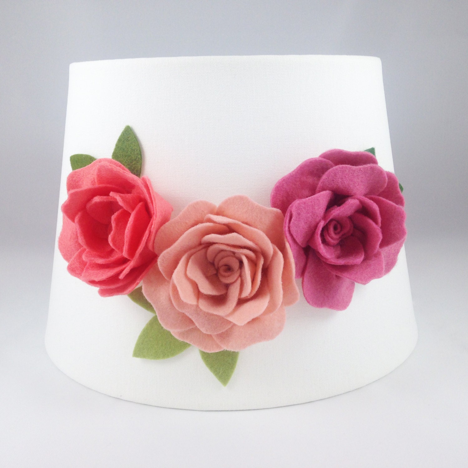 White Lamp Shade Rose Lamp Shade Flower Lamp by HandmadeCraftsByLJ