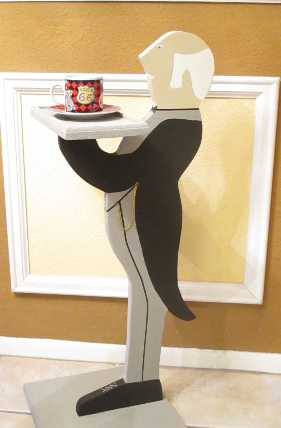 American Folk Art Labor Day Sale Waiter Butler statue