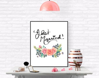 Just married poster | Etsy