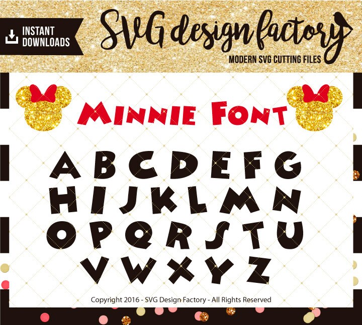 Disney Minnie Mouse font SVG cuttable Numbers by SvgDesignFactory