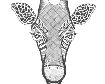 Giraffe zentangle | Etsy