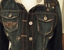 Popular items for denim lace jacket on Etsy