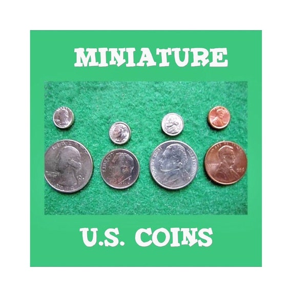 Miniature US Coins Replicas Mini Metal Penny Nickel Dime