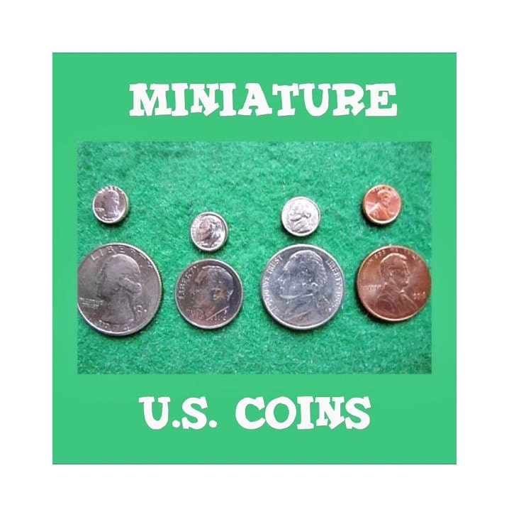 Miniature US Coins Replicas Mini Metal Penny Nickel Dime
