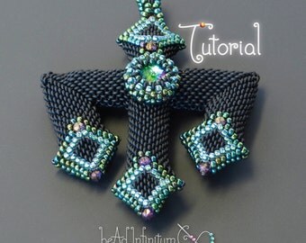 TUTORIAL Cellini Asterisk Pendant Beaded with Peyote Stitch