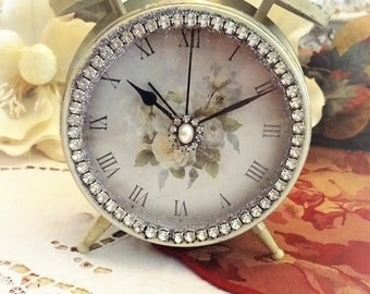 Unique rhinestone clock related items | Etsy