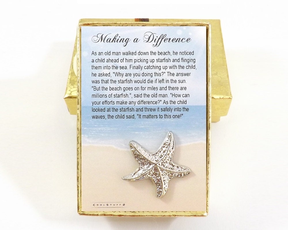 Starfish Pin Teacher Gift Starfish Story Make a Difference