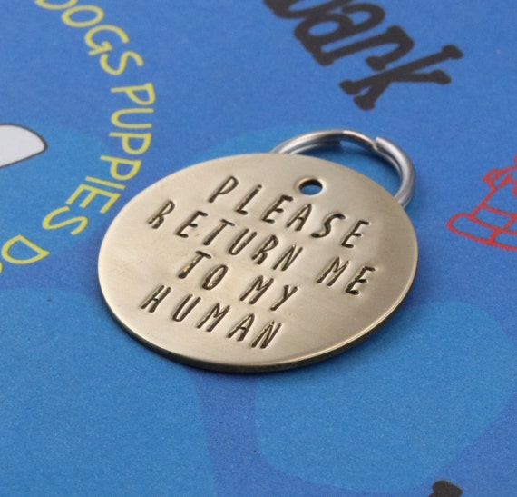 LARGE Size Funny Dog Tag Personalized handstamped by critterbling