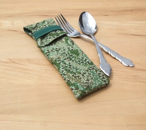 Utensil Pouch unique cutlery carrier handmade silverware
