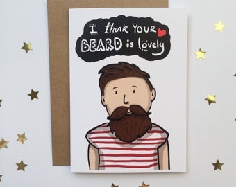 Beard birthday card | Etsy