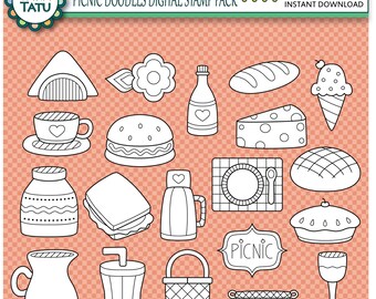 Baking Time Digital Stamp Pack Baking Black and White by TakaTatu