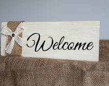 Unique burlap welcome sign related items | Etsy