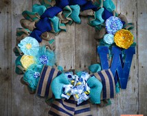 Unique burlap and teal related items | Etsy