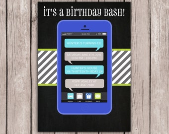 Cell phone invite | Etsy