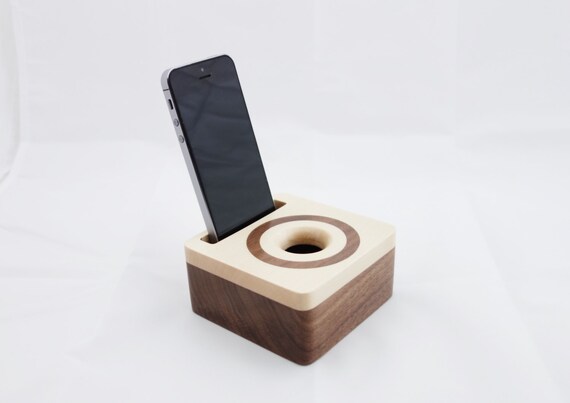 iPhone acoustic speaker box made from walnut wood Wooden