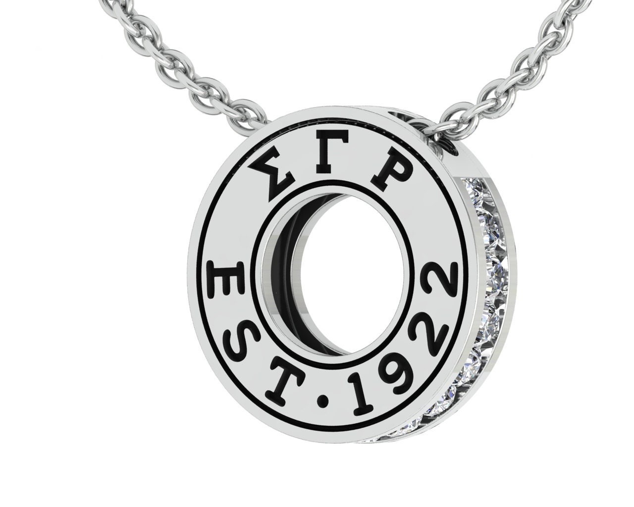 Sigma Gamma Rho Necklace Eternity Love Design Sterling