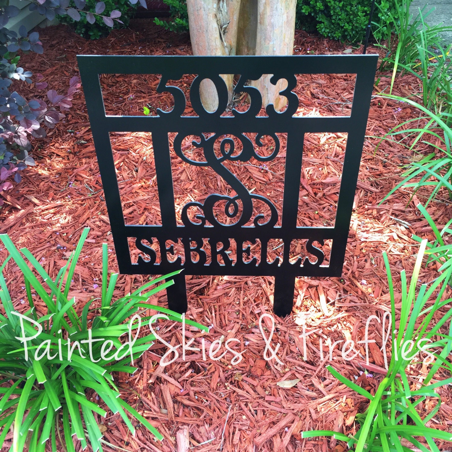 Yard Sign Initial And Last Name Address By Paintedskyfirefly Yard Sign Initial And Last Name Address By Paintedskyfirefly