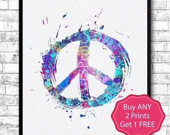 Peace sign poster | Etsy