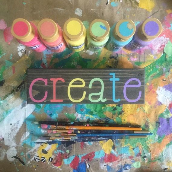 Create Create Sign Create Wood Sign Typography Teacher