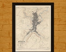 Unique map of sicily related items | Etsy