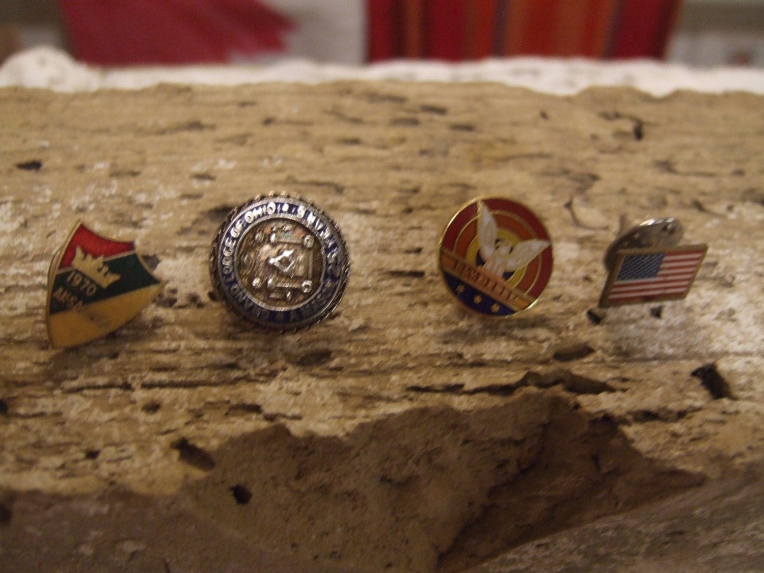 FREE SHIP! Vintage Enamel Tack Pins – (Lot of 4) Mason Ohio Lodge, Flag ...