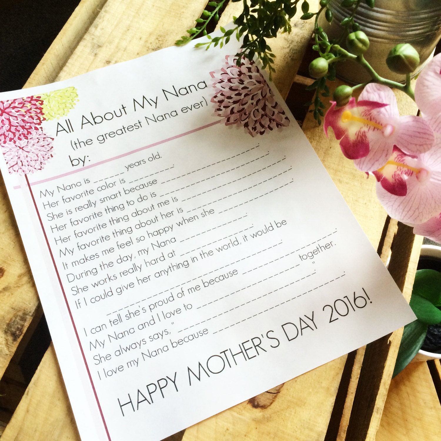 NANA Mother's Day Fill in the Blank All by TheCuratorsDaughter